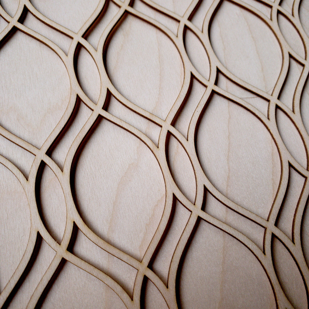 Geometric wood panel | wooden inlay panel in retro geometric design ...