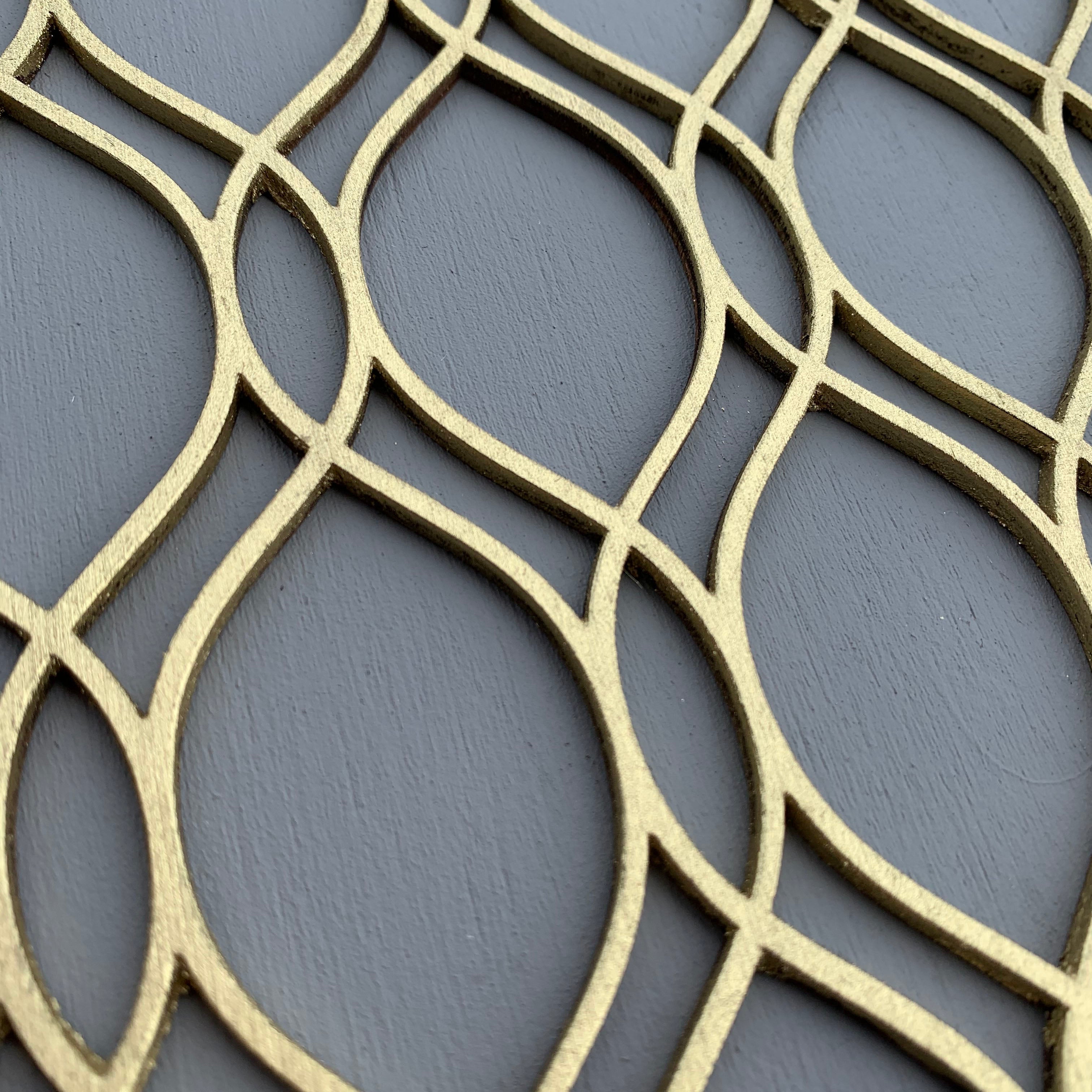 Geometric wood panel | wooden inlay panel in retro geometric design ...