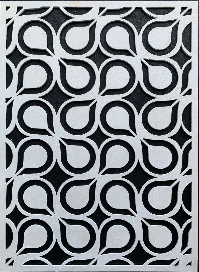 Retro Drops furniture panel | wooden panel in geometric design – STENCIL UP